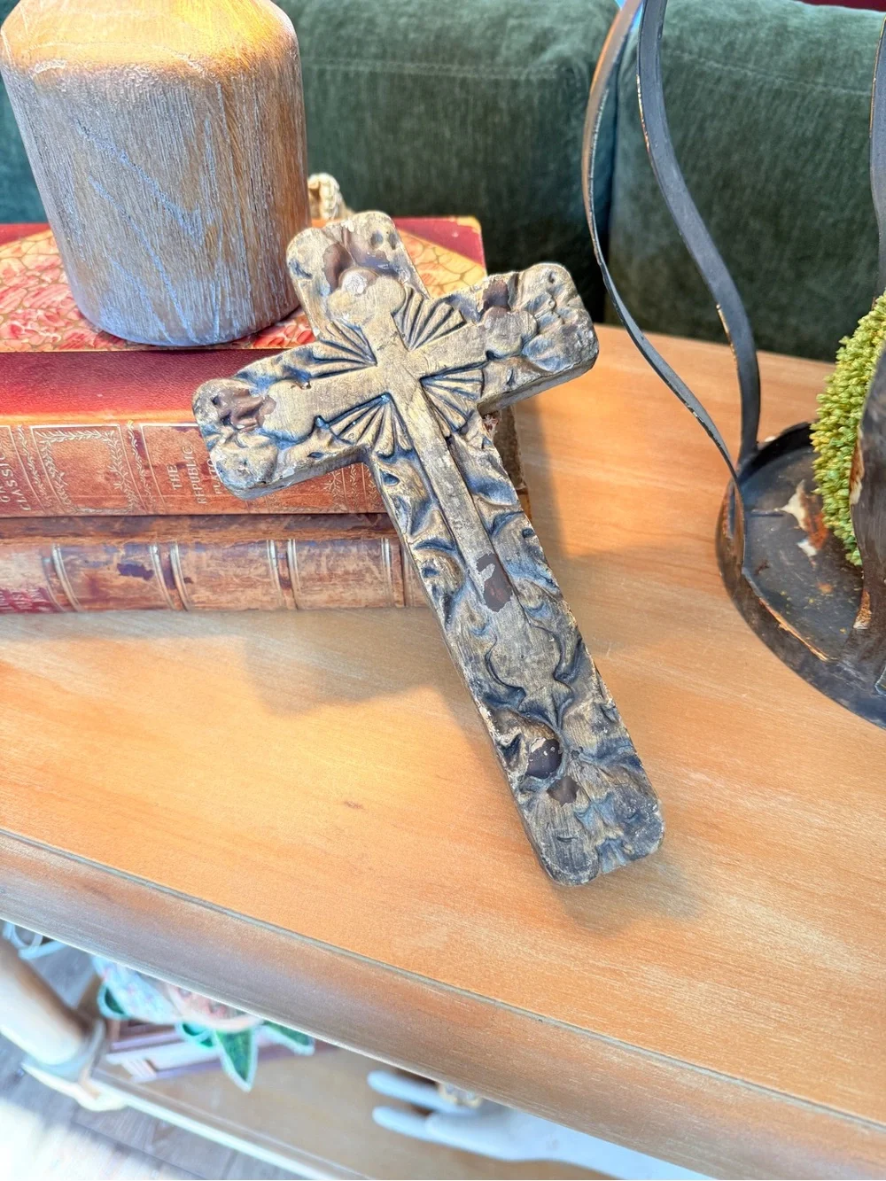 Antique | Accents | Antique Distressed Plaster Ornate Wall Cross Early ...